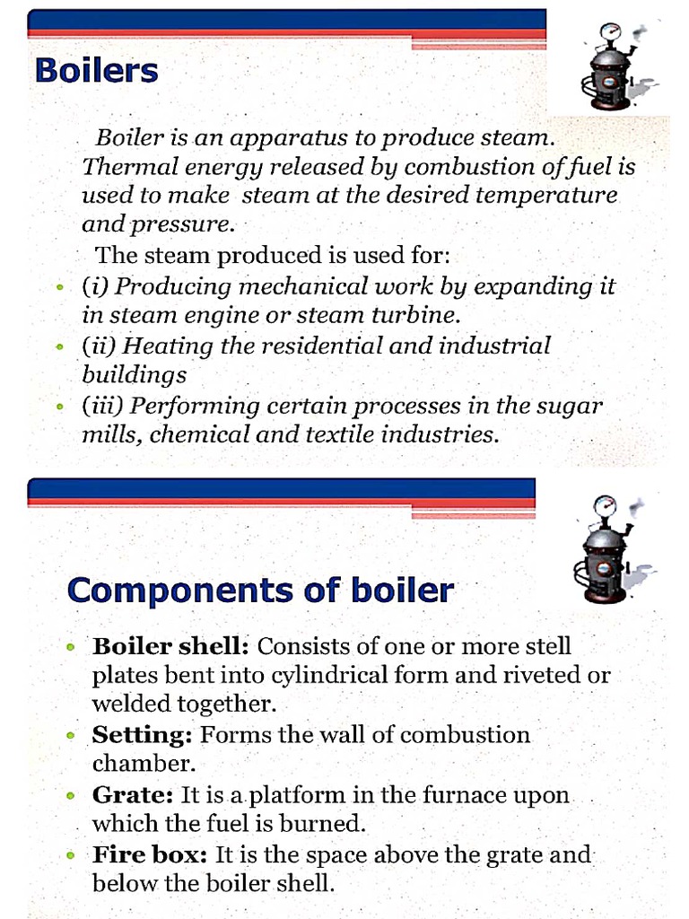 Boiler (Steam Generator) and It's Components | PDF