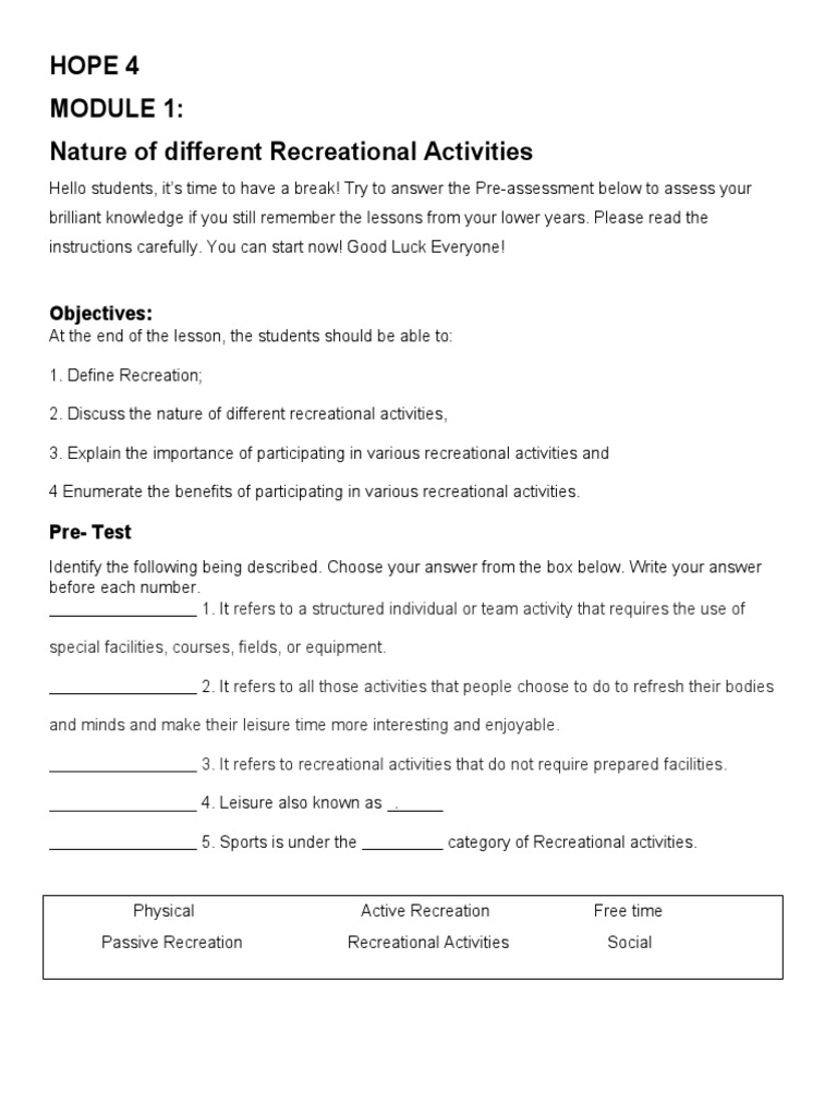 The Benefits of Recreational Activities: Exploring the Importance of ...