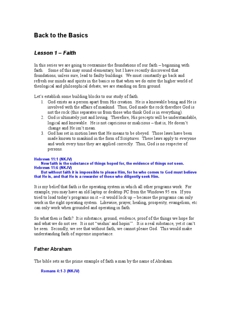 Back To The Basics | PDF | Abraham | Isaac