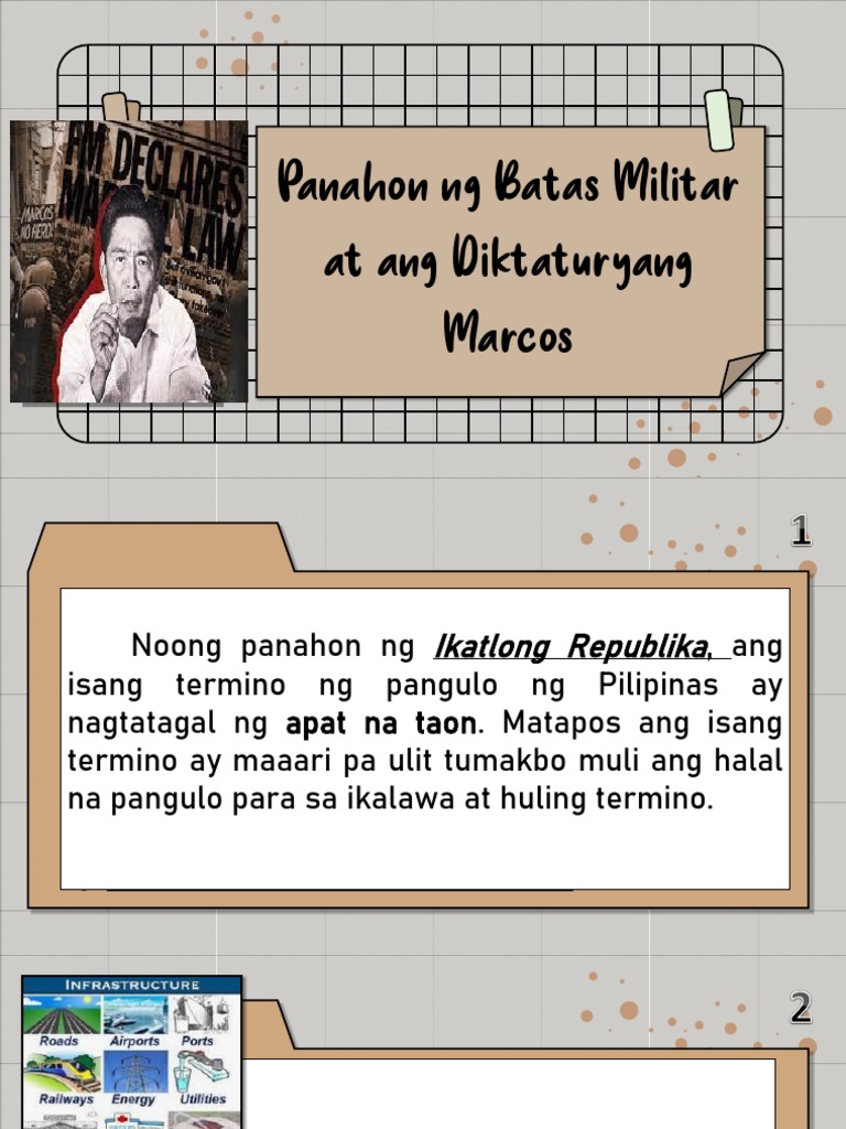 Aralin 1 Panahon NG Batas Militar at Ang Diktaturyang Marcos 4TH ...