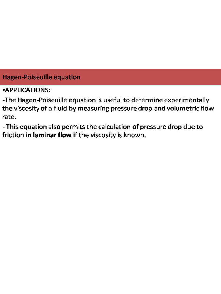 Hagen Poiseuille Equation | PDF