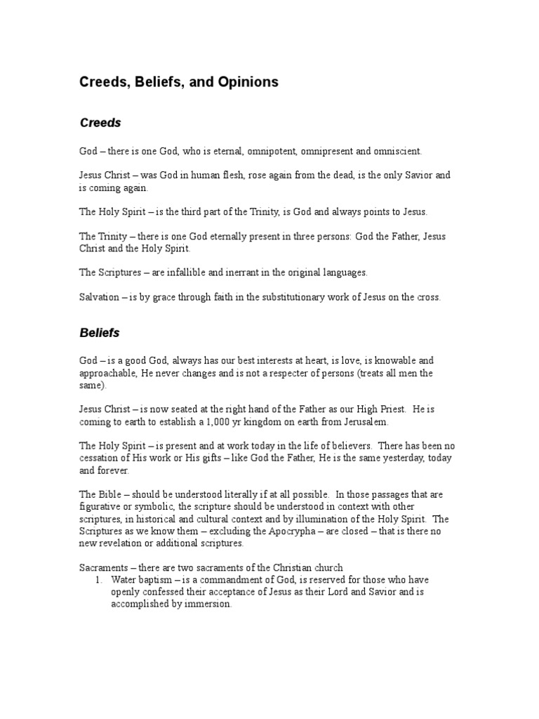 Creeds | Download Free PDF | Baptism | God The Father