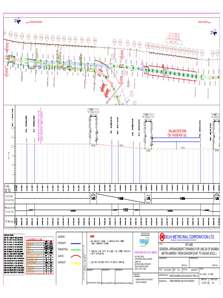 Up Line General Arrangement Drawing For Line-2A of Mumbai Metro, Mmrda ...