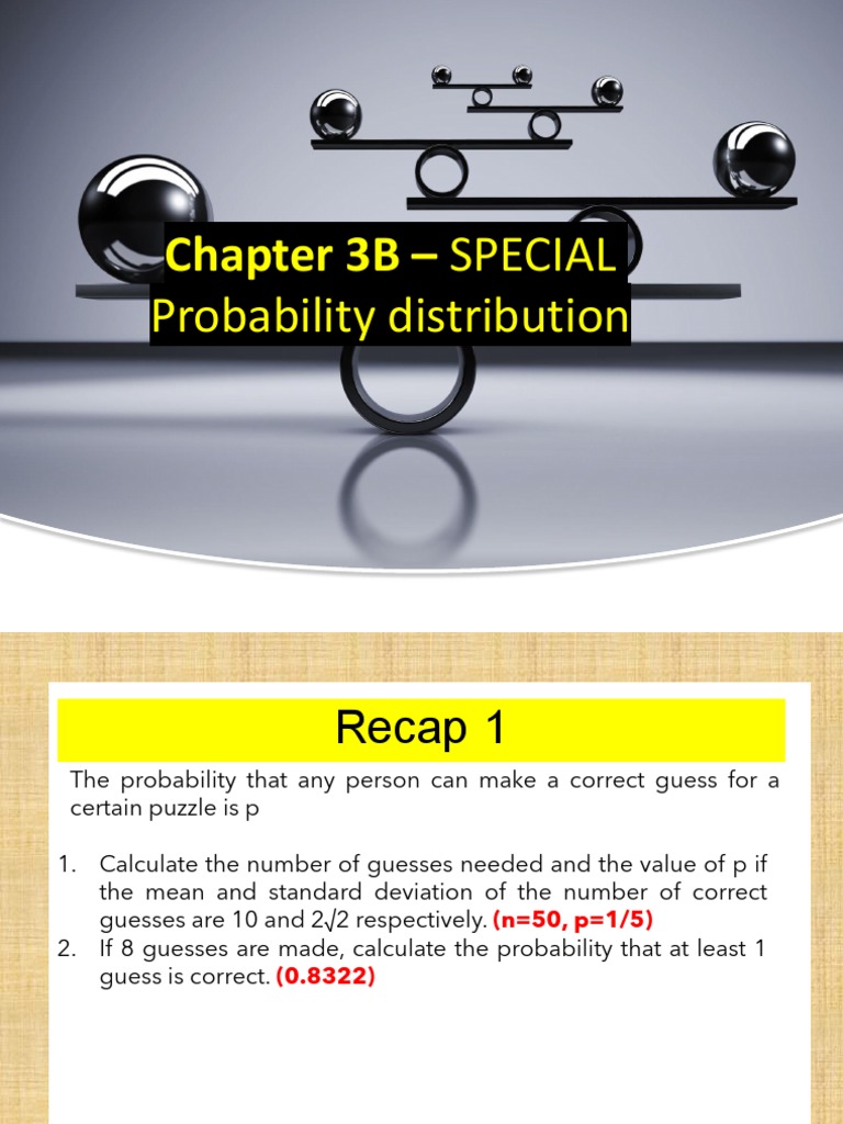 Chapter 3B - SPECIAL: Probability Distribution | PDF | Normal ...