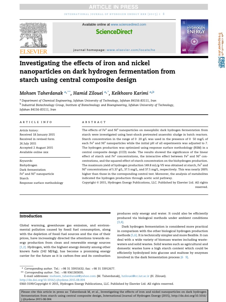 Investigating The Effects of Iron and Nickel Nanoparticles On Dark ...