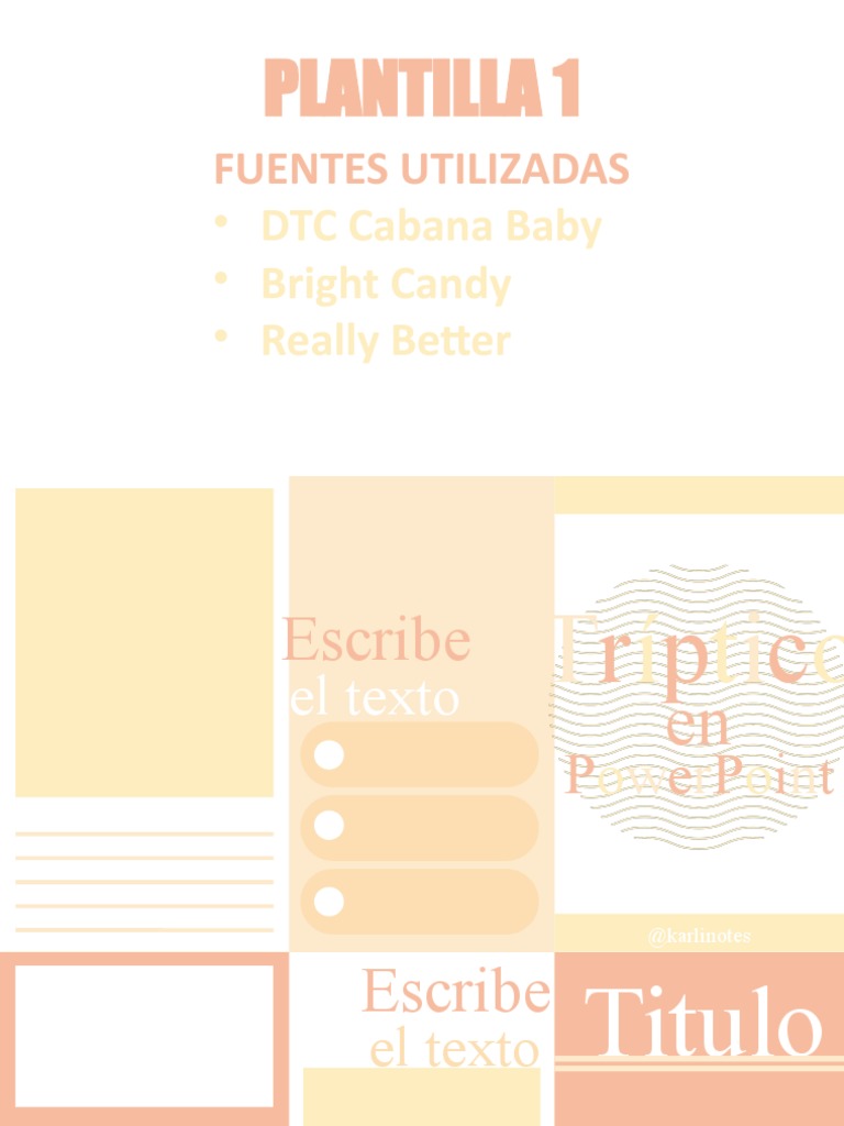 Plantilla tríptico PowerPoint fuentes utilizadas | PDF