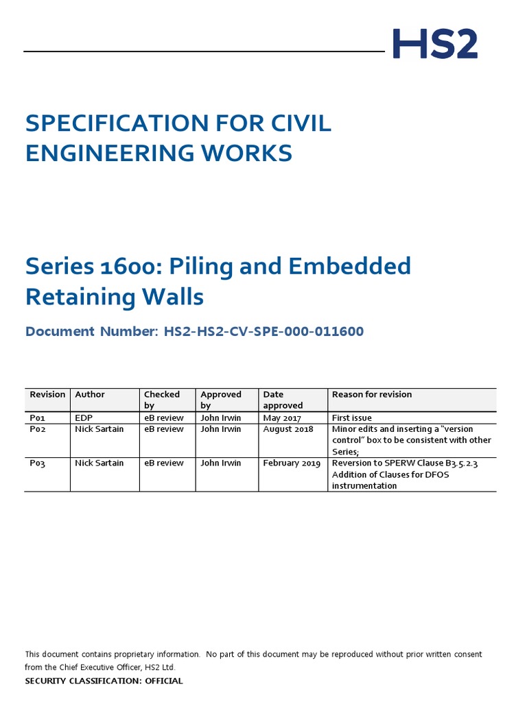 Hs2-Hs2-Cv-Spe-000-011600 (P03) | PDF | Optical Fiber | Deep Foundation