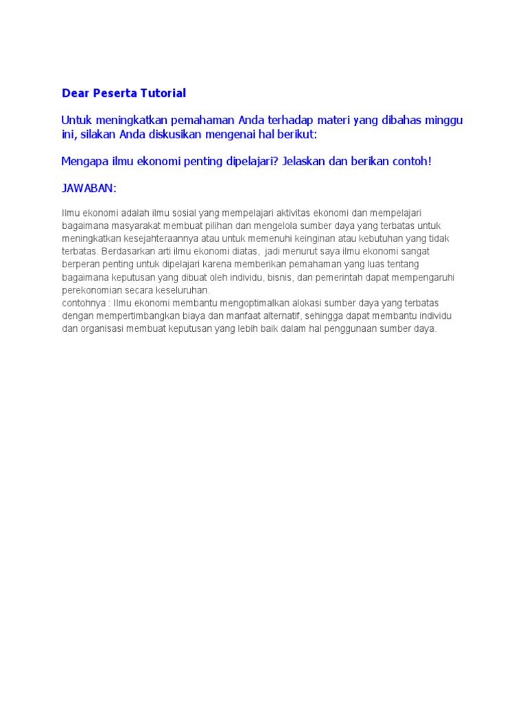 Diskusi Materi Inisiasi 1 Espa 4110 | PDF | Karier & Perkembangan