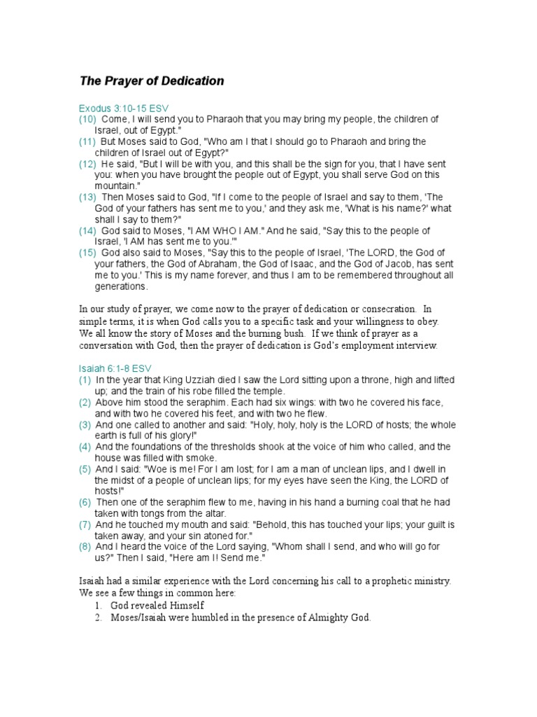 The Prayer of Dedication | Jacob | Israelites