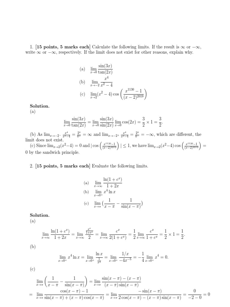 AMA 1130 Mid-Term Sample Sol | PDF | Mathematical Concepts | Analysis