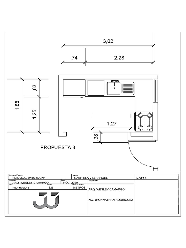 Proyecto - Remodelacion de Cocina Propuesta 3 Acotada | PDF