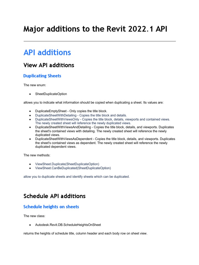 Revit Platform API Changes and Additions 2022 1 | PDF | Autodesk Revit | Parameter (Computer ...