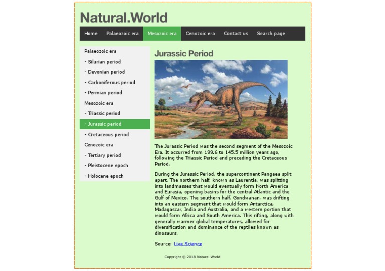 Natural - World - Jurassic Period | PDF