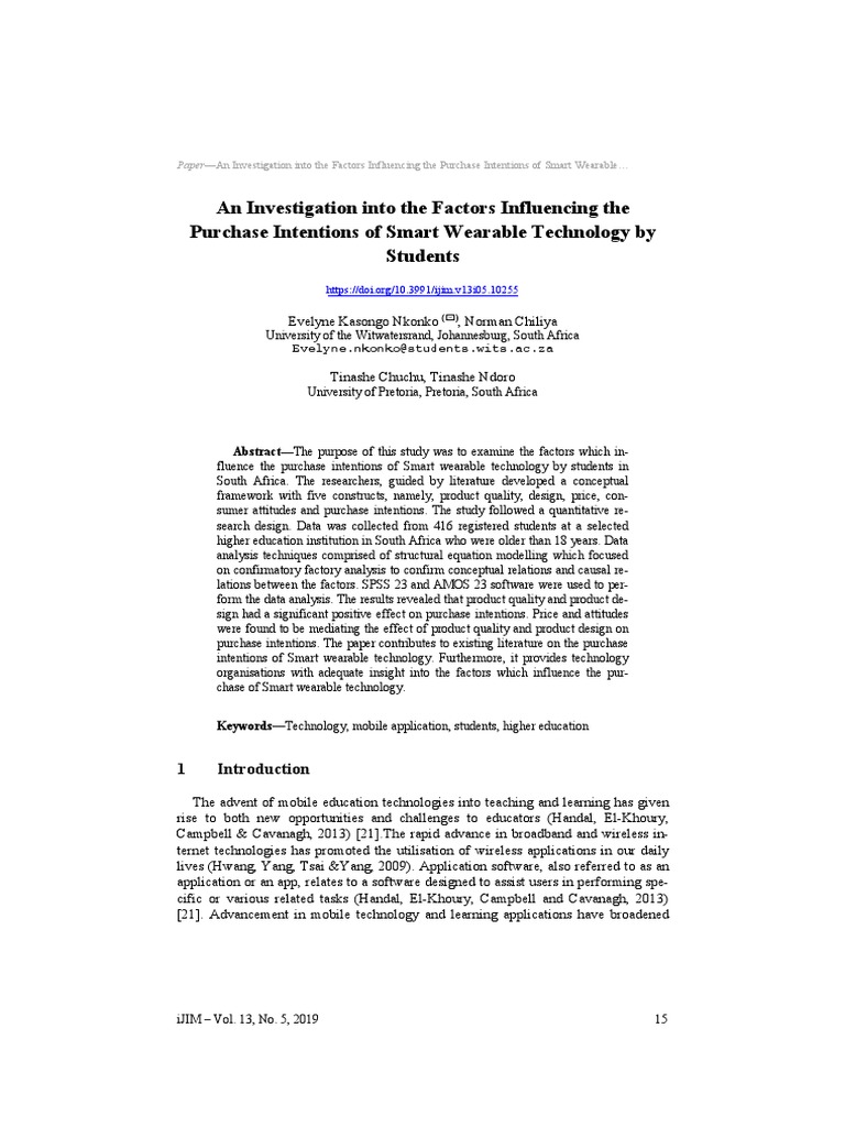 An Investigation Into The Factors Influencing The Purchase Intentions ... An Investigation Into The Factors Influencing The Purchase Intentions ...