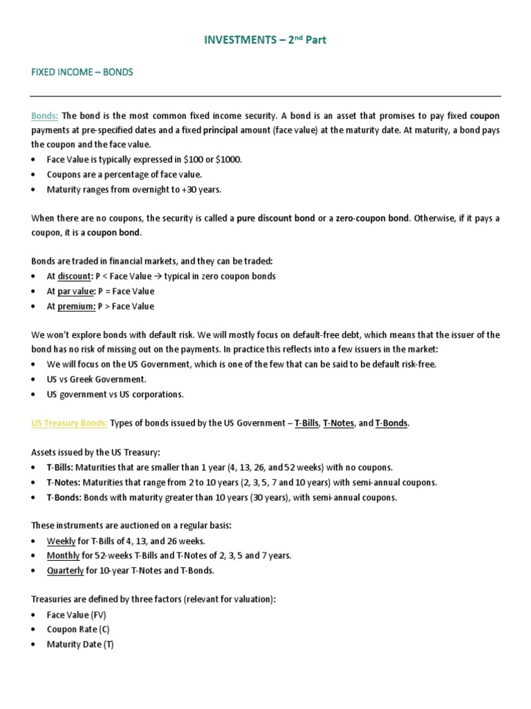Investments - 2: Fixed Income - Bonds | PDF | Bonds (Finance) | Option (Finance)