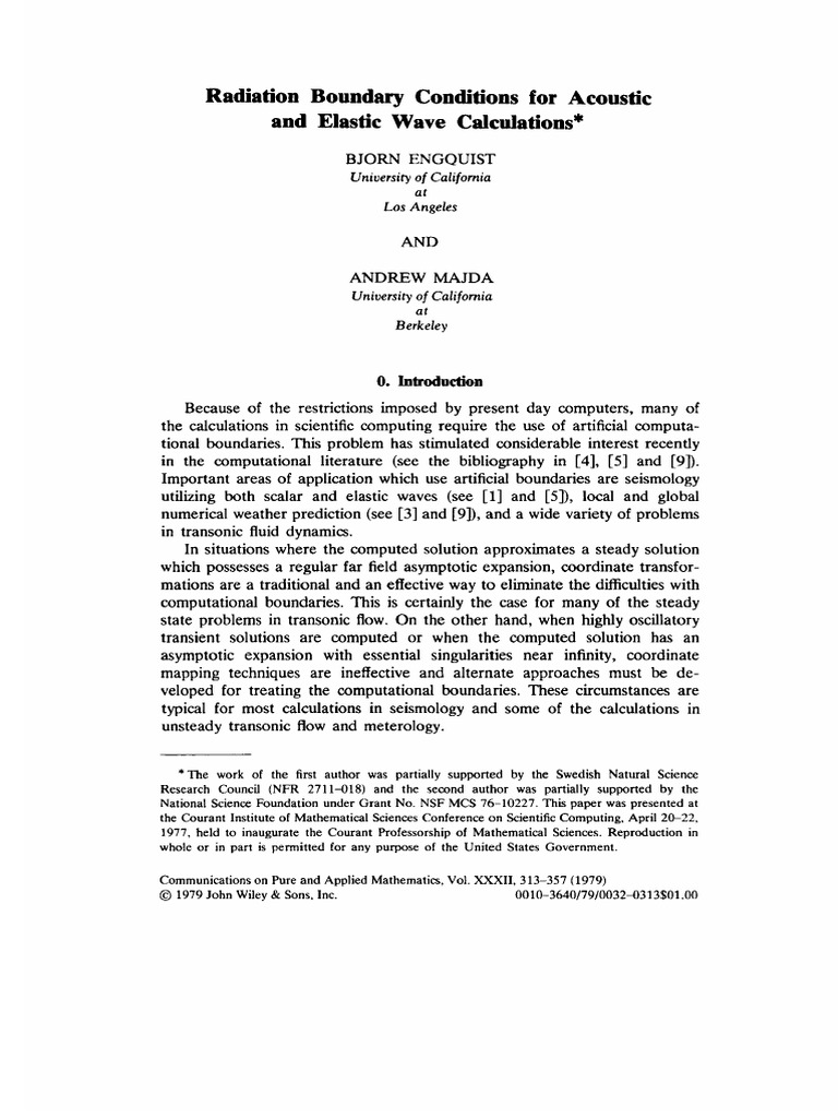 Radiation Boundary Conditions For Acoustic and Elastic Calculations ...