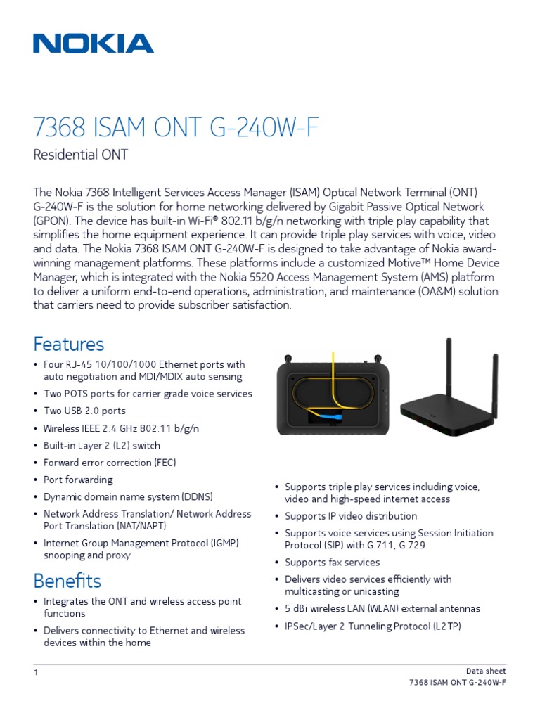 7368 Isam Ont g-240w-f | PDF | Wireless Lan | Computer Network