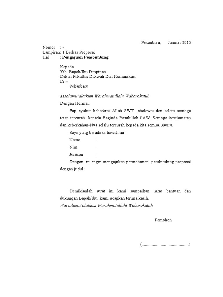 Surat Pengajuan Pembimbing | PDF