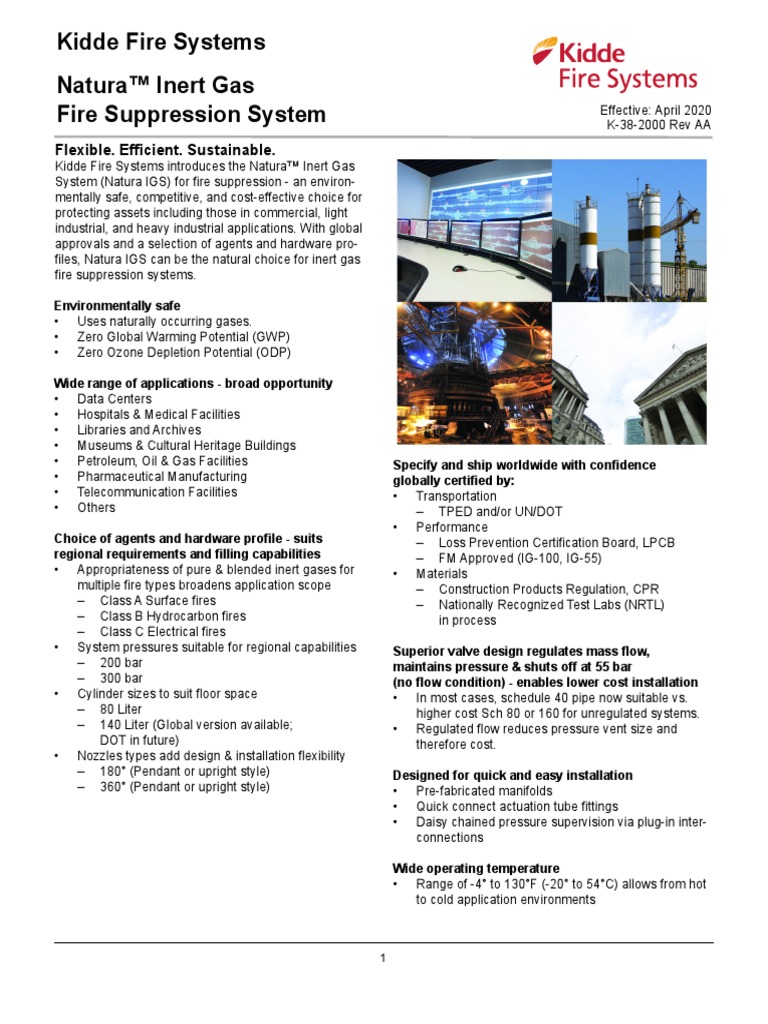 Kidde Fire Systems Natura™ Inert Gas Fire Suppression System | PDF ...