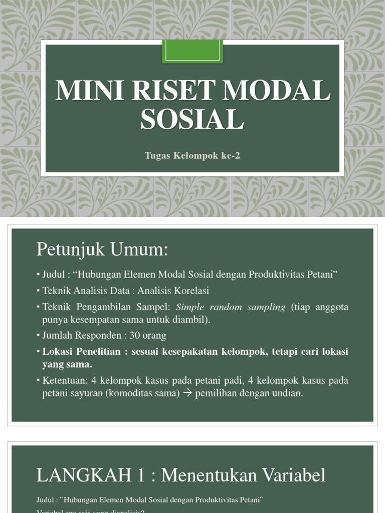 Modal Sosial dan Produktivitas Petani | PDF | Metode & Bahan Ajar
