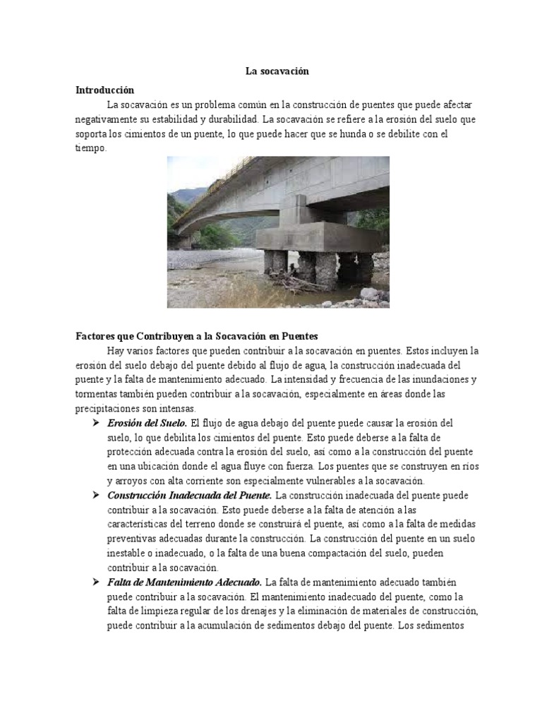 La Socavación | PDF | Puente | Agua