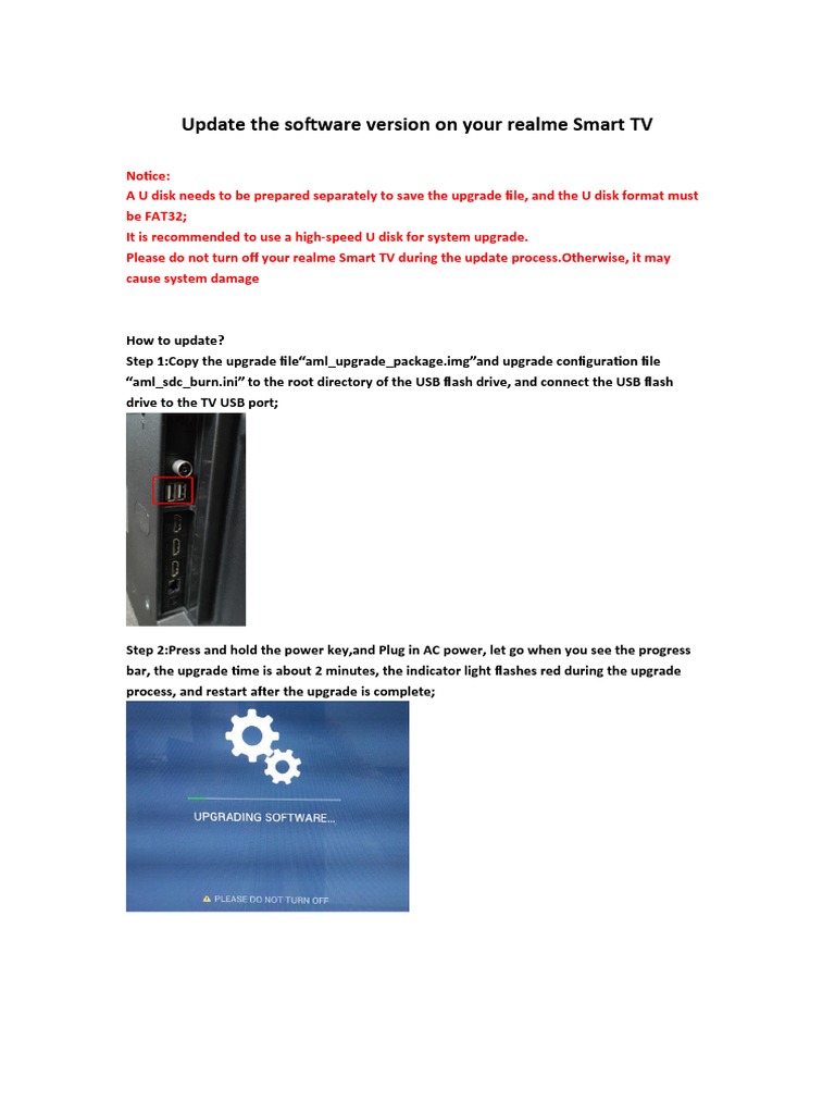 realme TV Software Update Guide | PDF | Business | Technology & Engineering