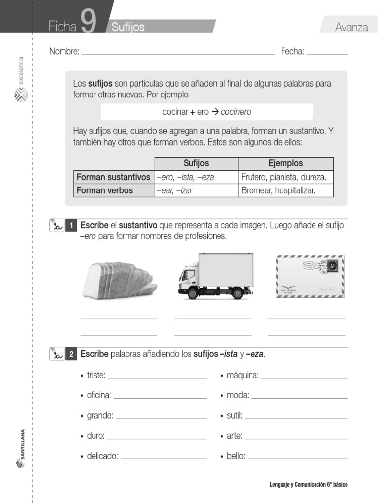 Ejemplos de Sufijos en Palabras | PDF