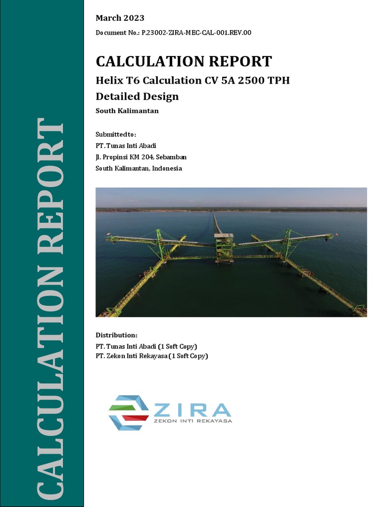 Helix T6 Calculation Conveyor 2500 TPH | PDF | Belt (Mechanical ...