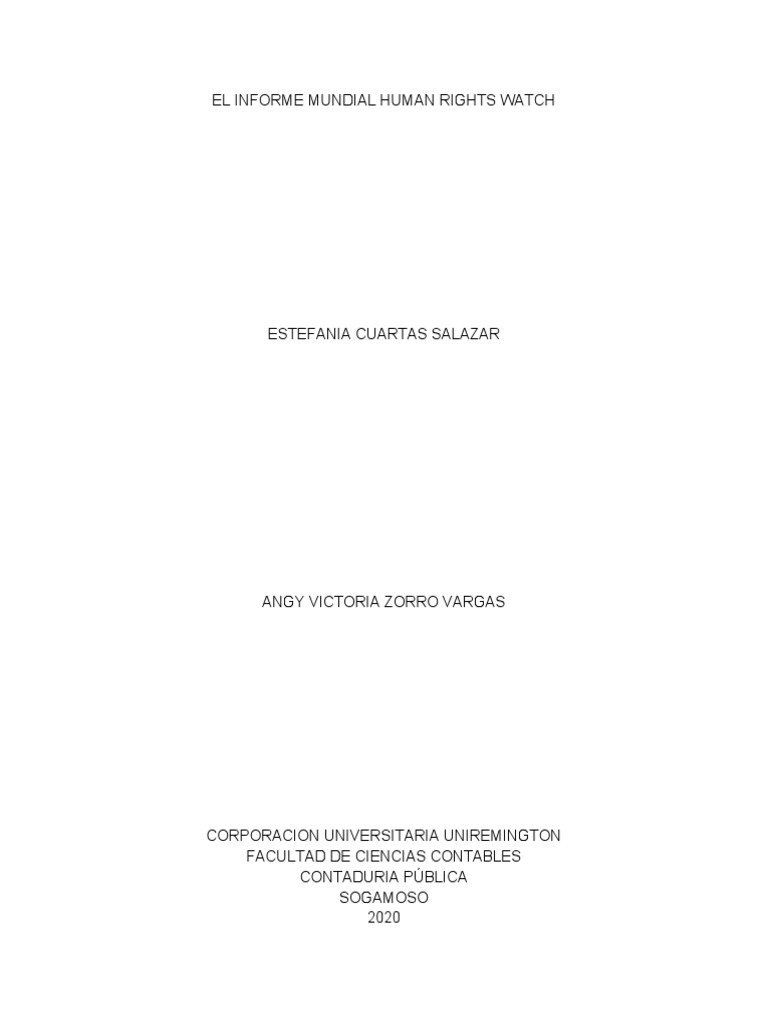 El Informe Mundial Human Rights Watch | PDF | Observador de derechos ...