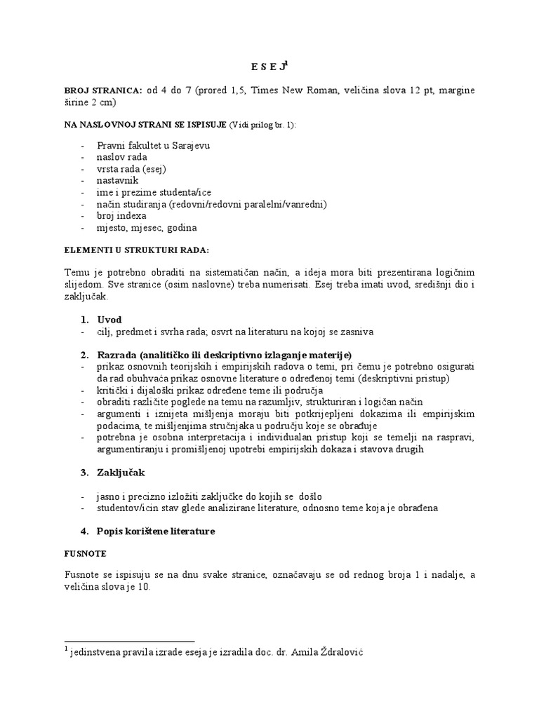 Upute_za_pisanje_eseja | PDF