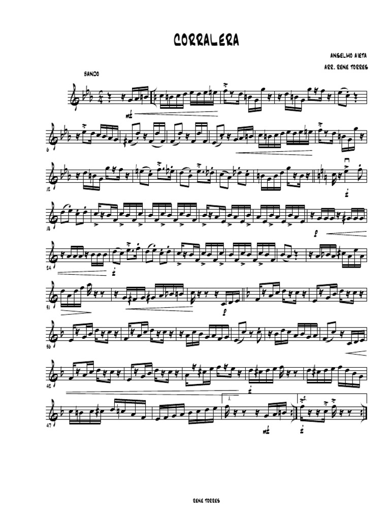 Corralera - Bandoneon ANSELMO ARIETA ARR. RENE TORRES | PDF