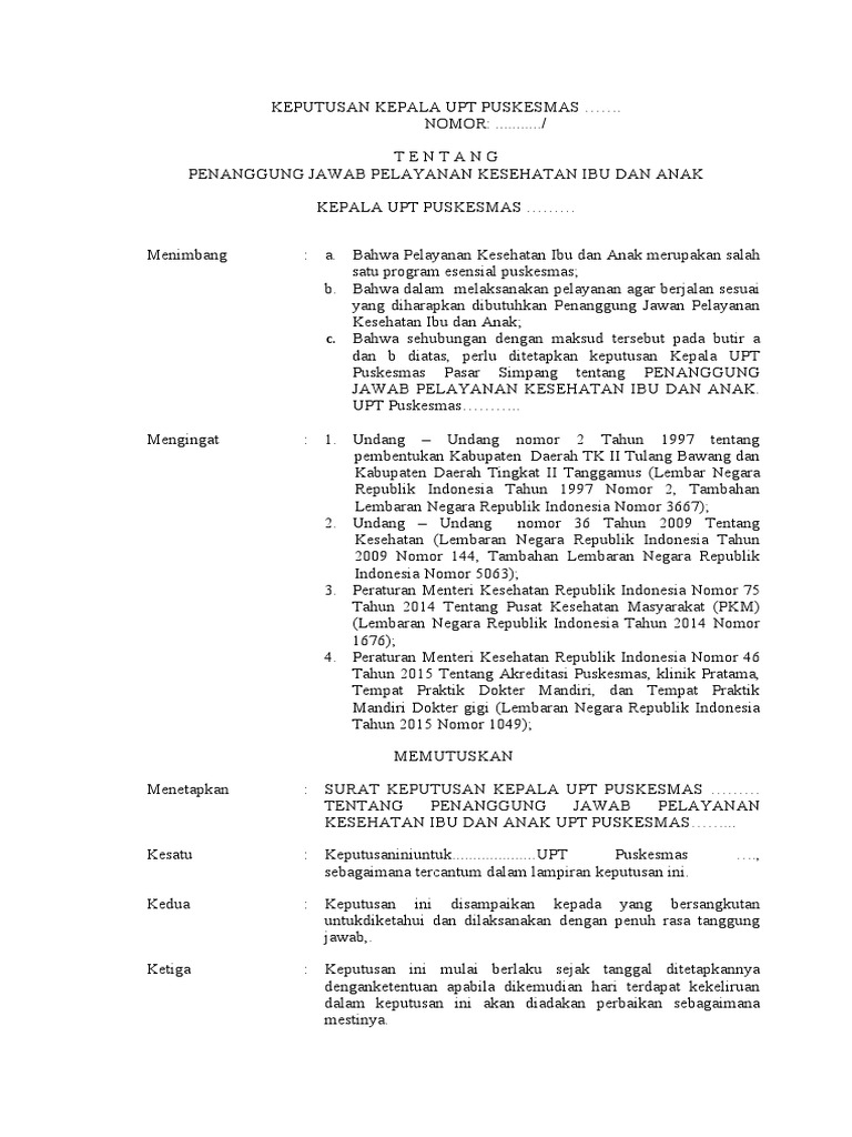 SK Penanggung Jawab Kia | PDF