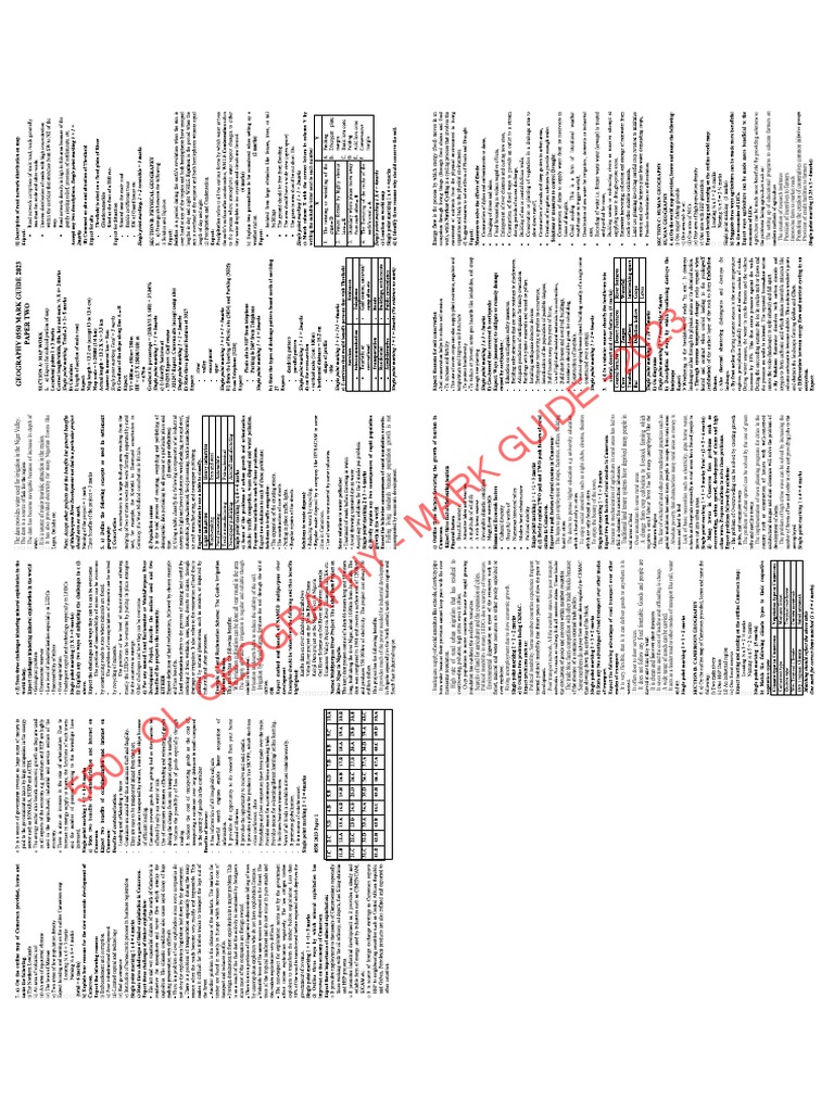 550 Ol Geography Mark Guide 2023 | PDF