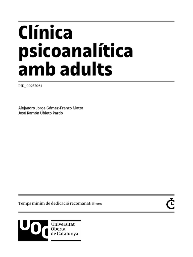 Clínica Psicoanalítica Amb Adults: Alejandro Jorge Gómez-Franco Matta ...
