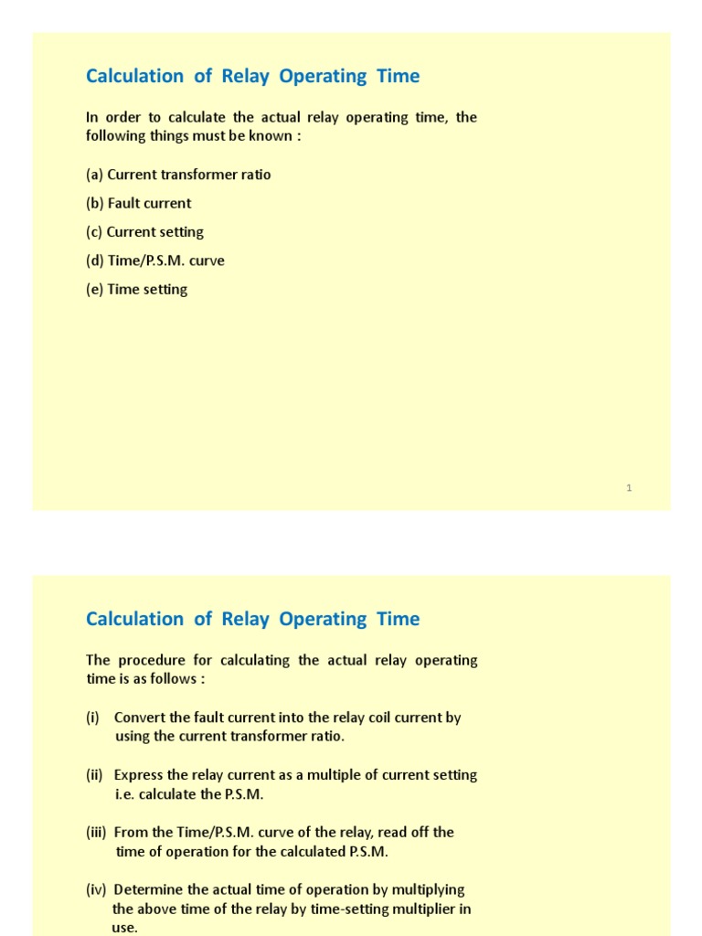 Calculation of Relay Operating Time | PDF | Relay | Electromagnetic Induction