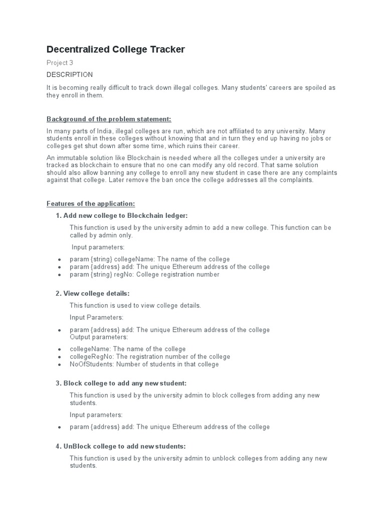 Decentralized College Tracker | PDF | Software Engineering | Computer Engineering