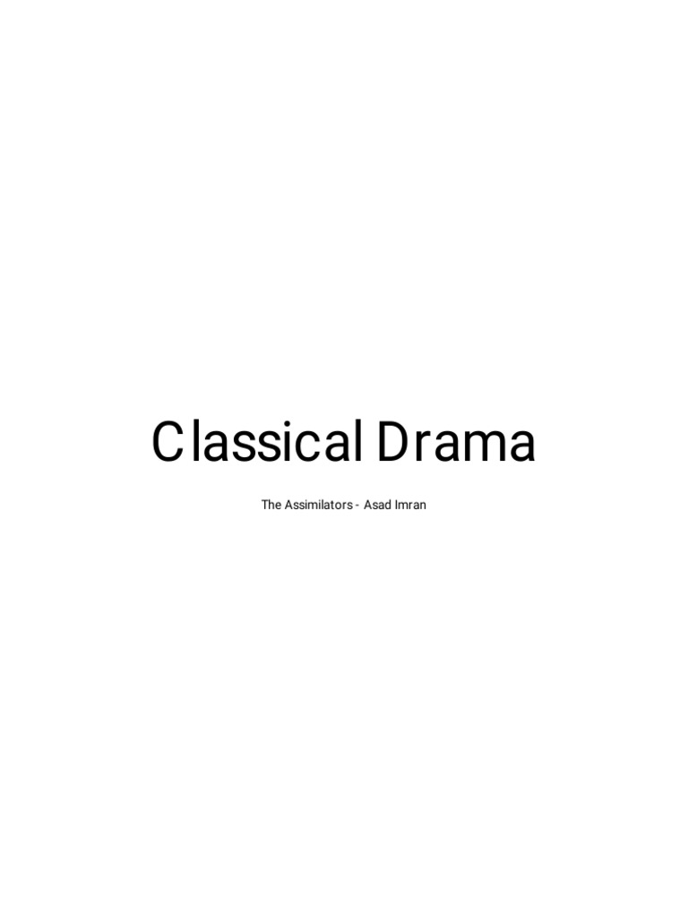Classical Drama | PDF | Tragedy
