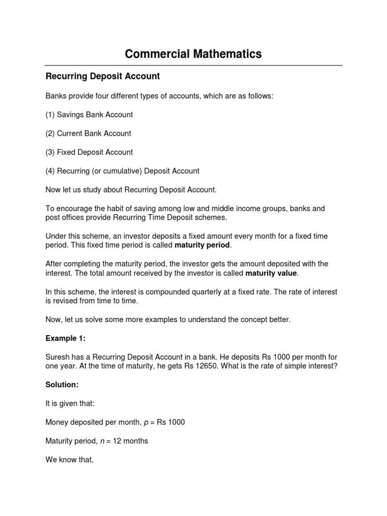 commercial mathematics | PDF