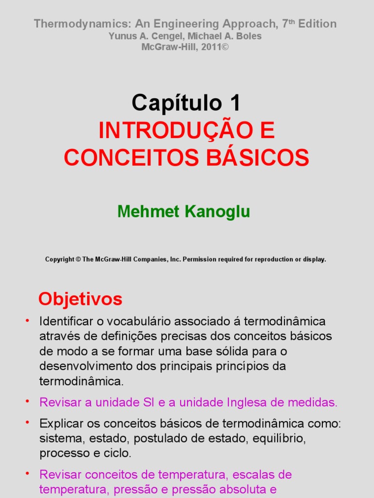 Capitulo 1 INTRODUCAO E CONCEITOS BASICO | PDF | Temperatura | Pressão