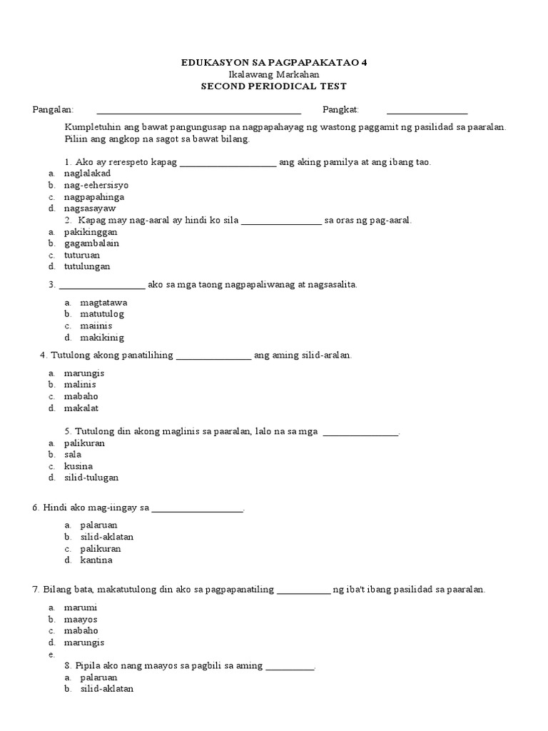 ESP-q2-PERIODICAL TEST | PDF