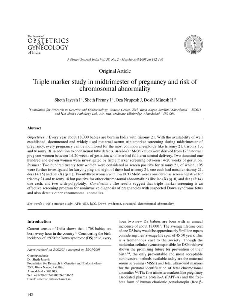 Triple Marker Reports | PDF | Down Syndrome | Pregnancy