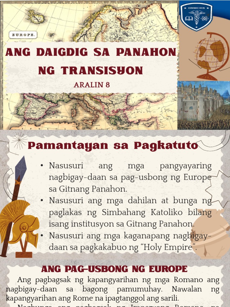 Ang Daigdig Sa Panahon NG Transisyon: Aralin 8 | PDF