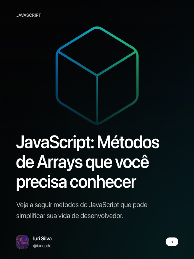 Javascript Métodos De Arrays Que Você Precisa Conhecer Pdf 
