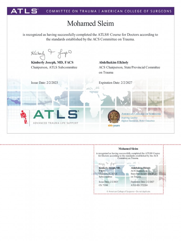 ATLS Card 858116 | PDF