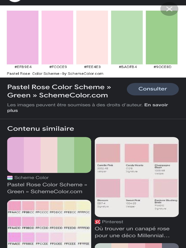 Pastel Rose Color Scheme : Consulter | PDF