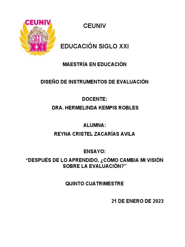 Ceuniv Educación Siglo Xxi | PDF | Evaluación | Enseñando