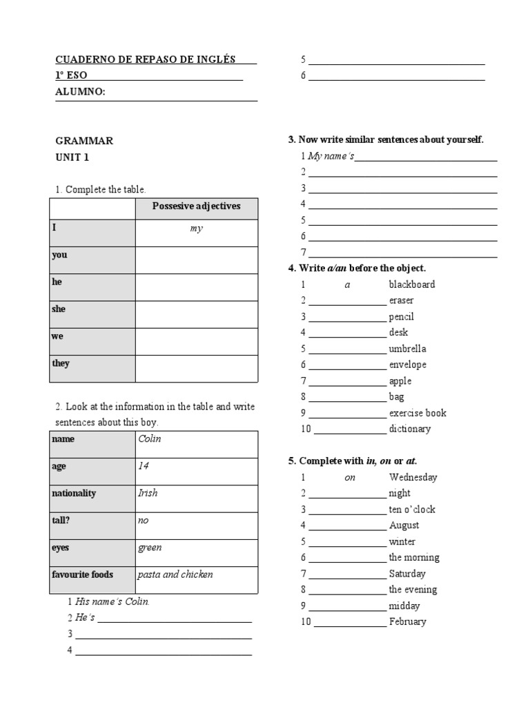 Cuaderno Repaso 1 ESO | PDF