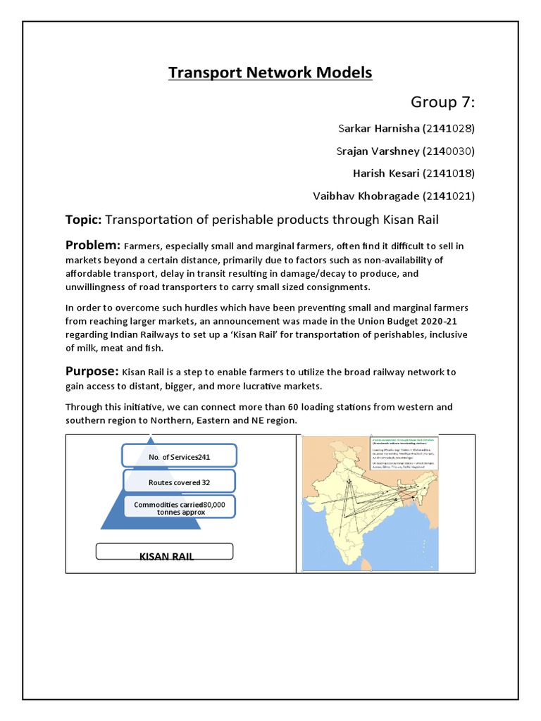 Transport Network Models: Group 7 | PDF