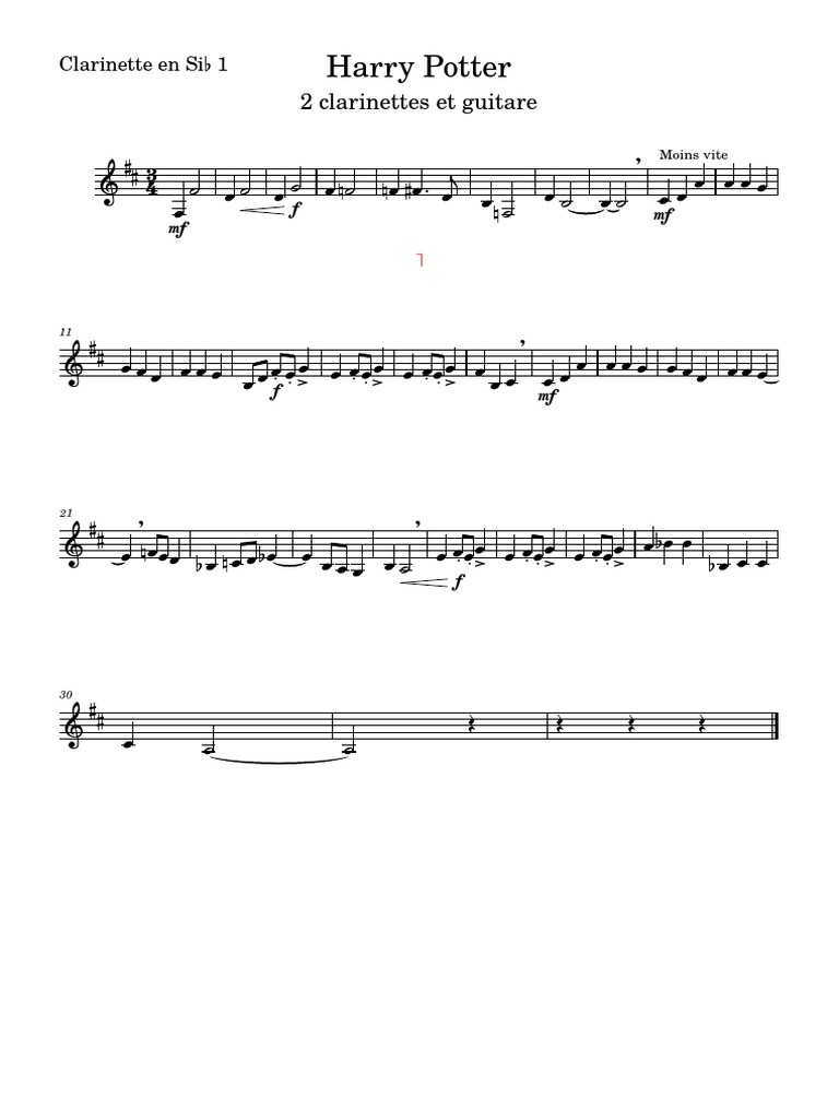 Harry - Potter Mathilda-Clarinette - en - Sib - 1 | PDF