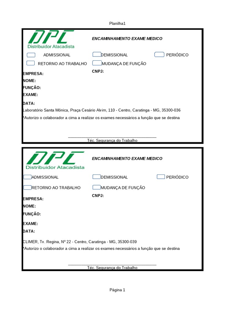 Encaminhamento Exames | PDF